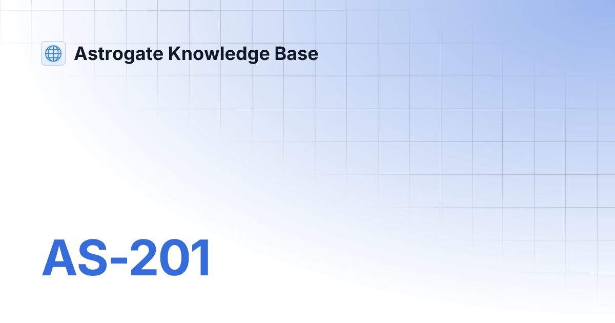 AS-201 | Astrogate Knowledge Base